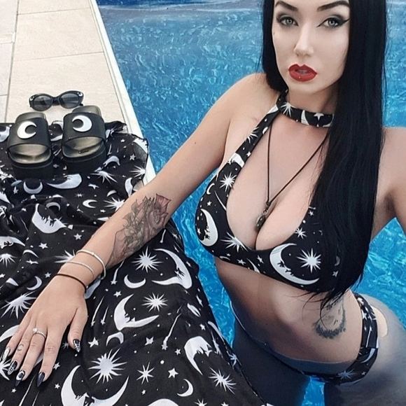 Killstar | Swim | Killstar Rare Bikini Under The Stars Halter Style Cut Out Front | Poshmark